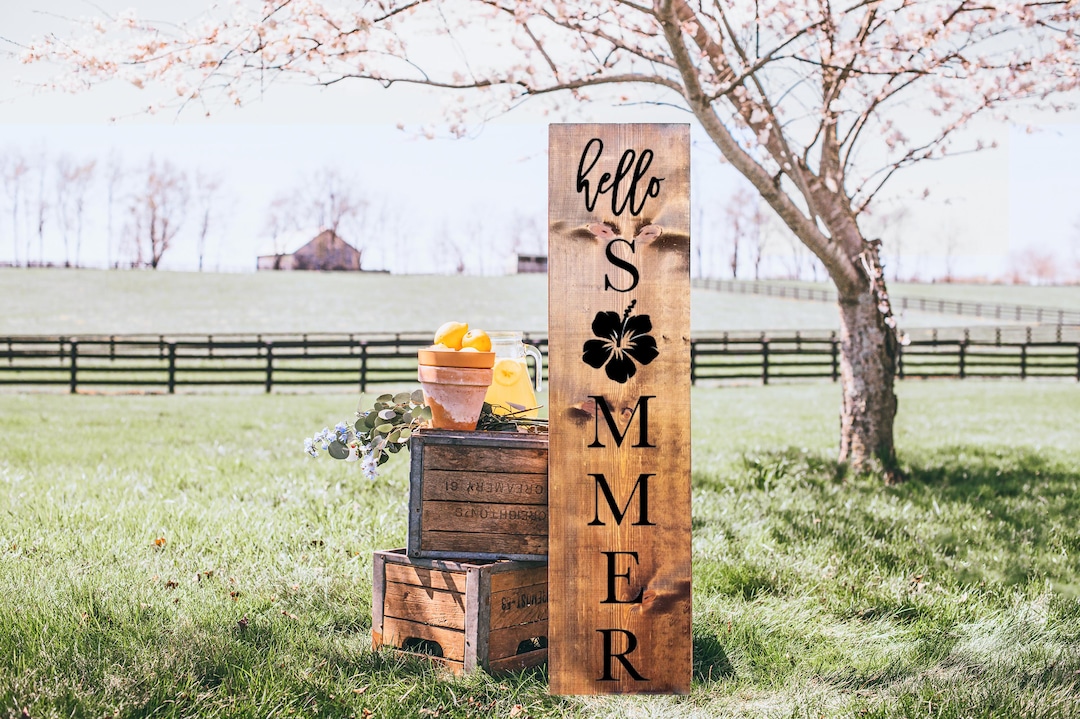 Variety Summer Porch Leaner 12x48 | Stained or Painted Wood Porch Sign ...