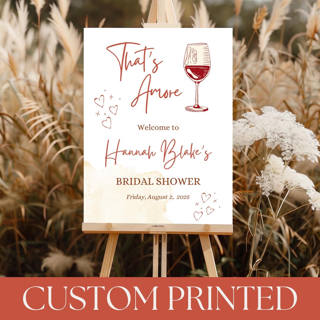 PRINTED That's Amore Bridal Shower Welcome Sign | Italian Theme Sign ...
