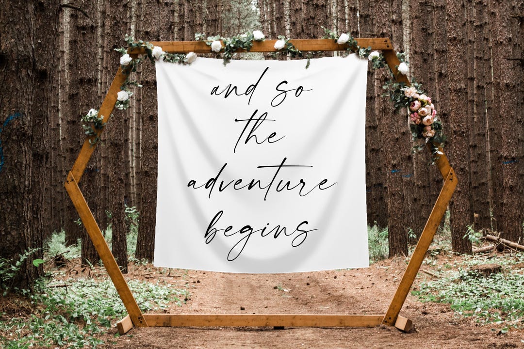 Wedding Sign | Wall Tapestry | Ceremony Backdrop | Bridal Shower Party ...