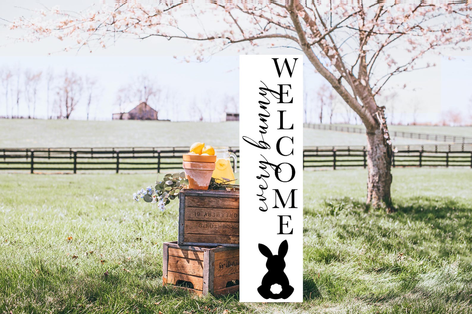 Spring Porch Wood Vertical Sign Easter Spring Front Porch Leaner Decor ...