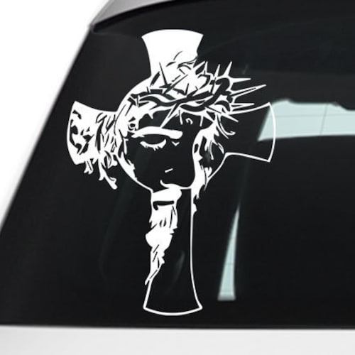 Jesus Cross Sticker for Car Window Bumper or Laptop. Free - Etsy