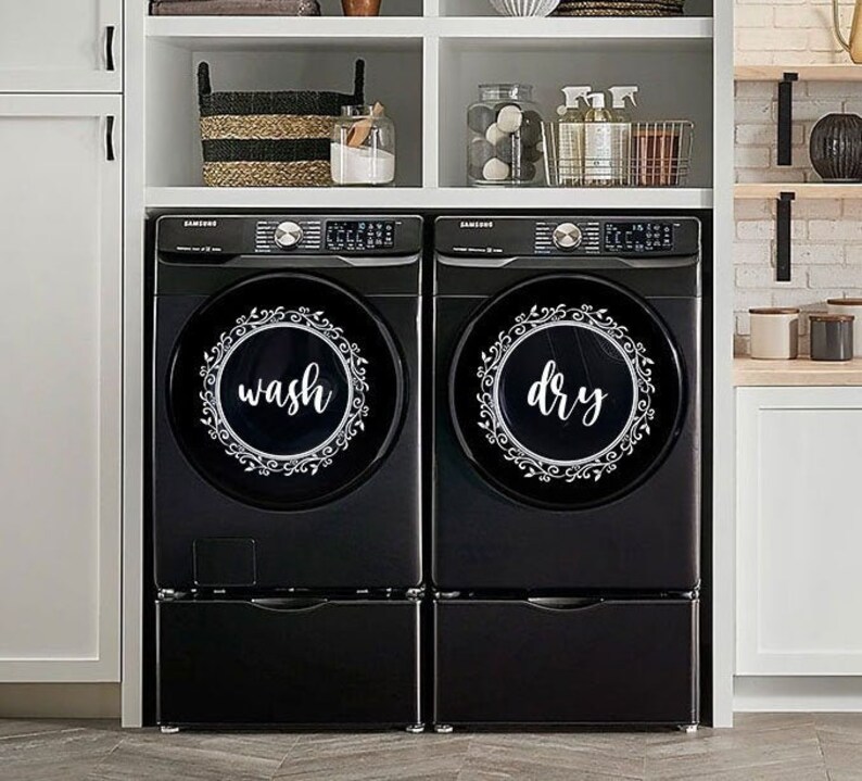 Washer and Dryer Decal Set Wash & Dry Laundry Vinyl Stickers - Etsy