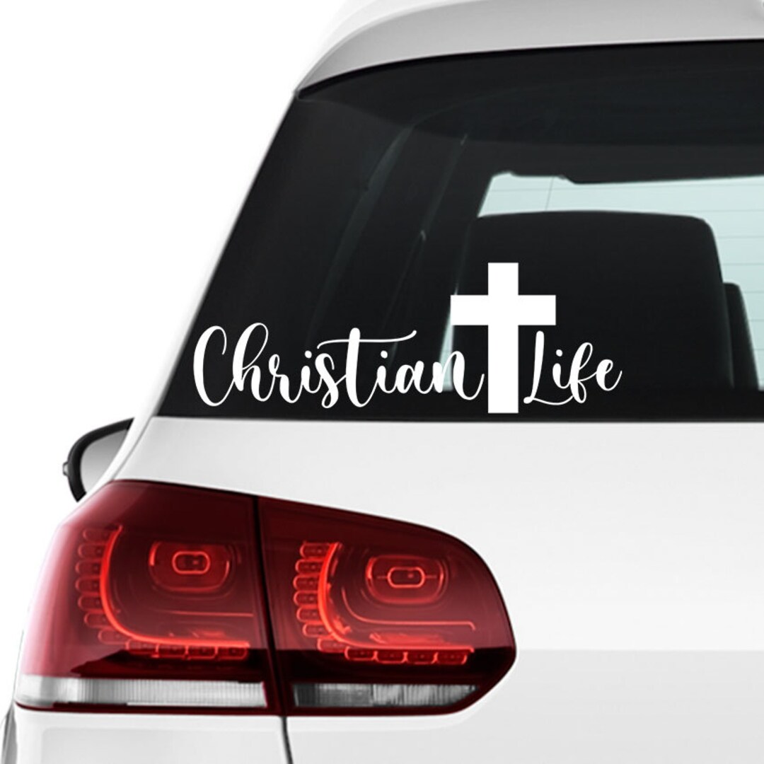 Christian Life Vinyl Car Decal With Jesus's Cross - Etsy