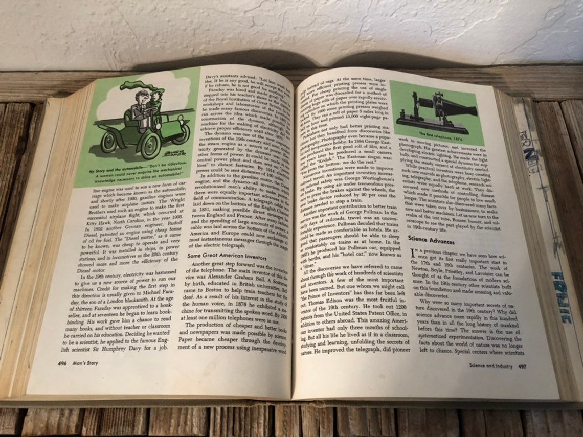 Vintage Man's Story World History In Its Geographic | Etsy