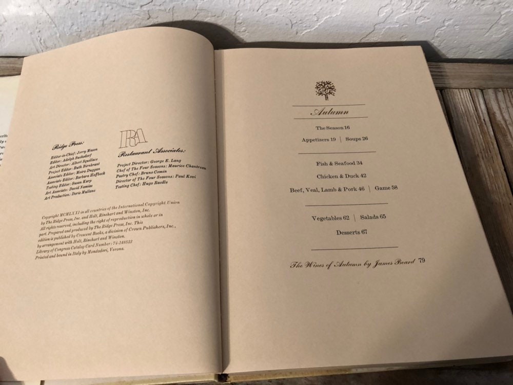 Vintage Book Titled the Four Seasons Cookbook - Etsy