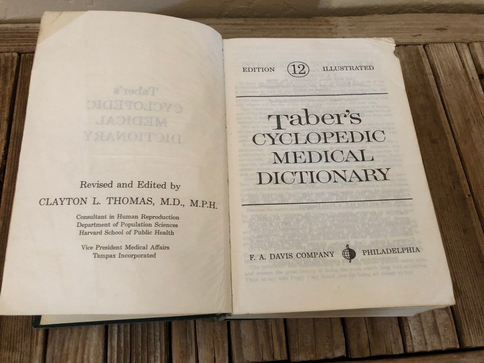 Vintage Book Titled Taber's Cyclopedic Medical Dictionary - Etsy