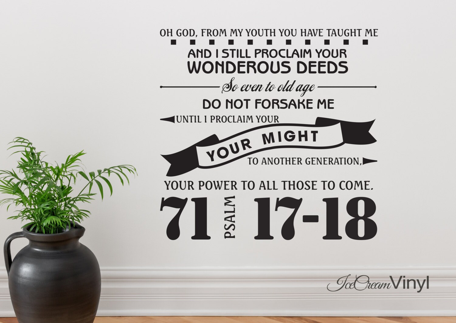 Psalm Scripture Wall Decal Psalm 71 17 18 From My Youth You Etsy