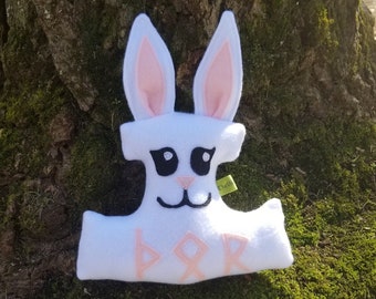 Thor's Hare-r Mjolnir Ostara Bunny Plush Thor's Hammer Runes Plush ...