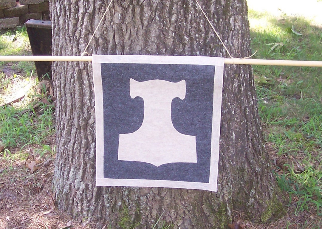 Viking Mjolnir Banner Thor's Hammer Flag Viking Decor - Etsy
