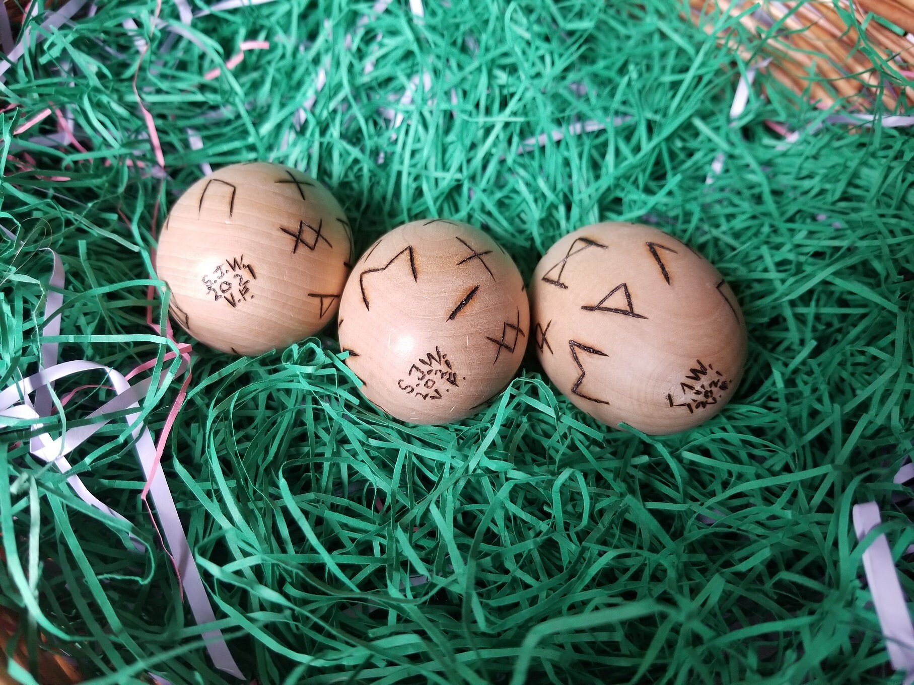 Viking Runes Ostara Easter Egg Wooden Wood | Etsy