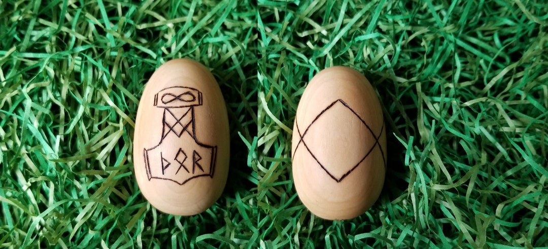 LAST CHANCE SALE - Viking Mjolnir Woodburned Easter Egg - Wooden Wood ...