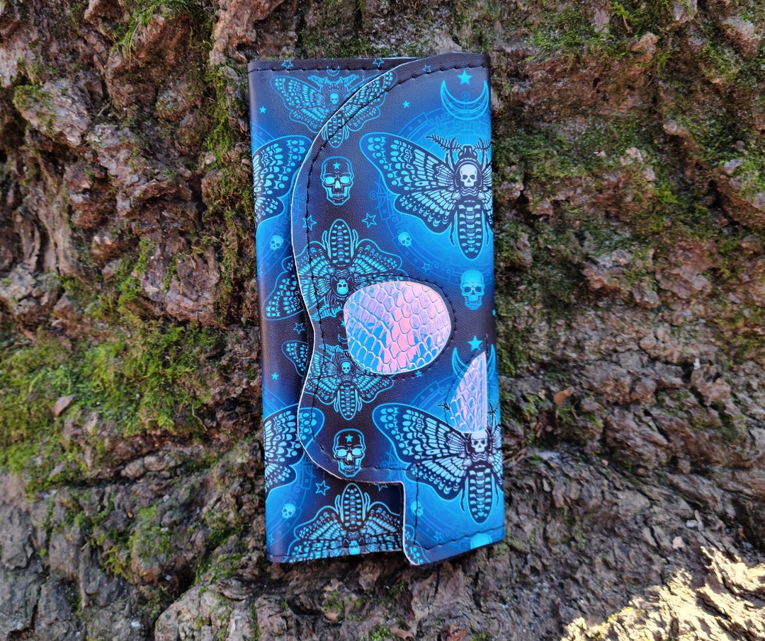 Moth Skull Trifold Wallet and Coin Purse Halloween Wallet Change Purse ...