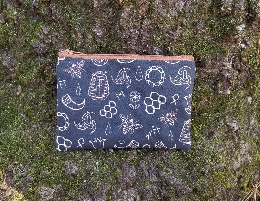 Viking Bees and Mead Zipper Pouch Viking Coin Purse Rune - Etsy