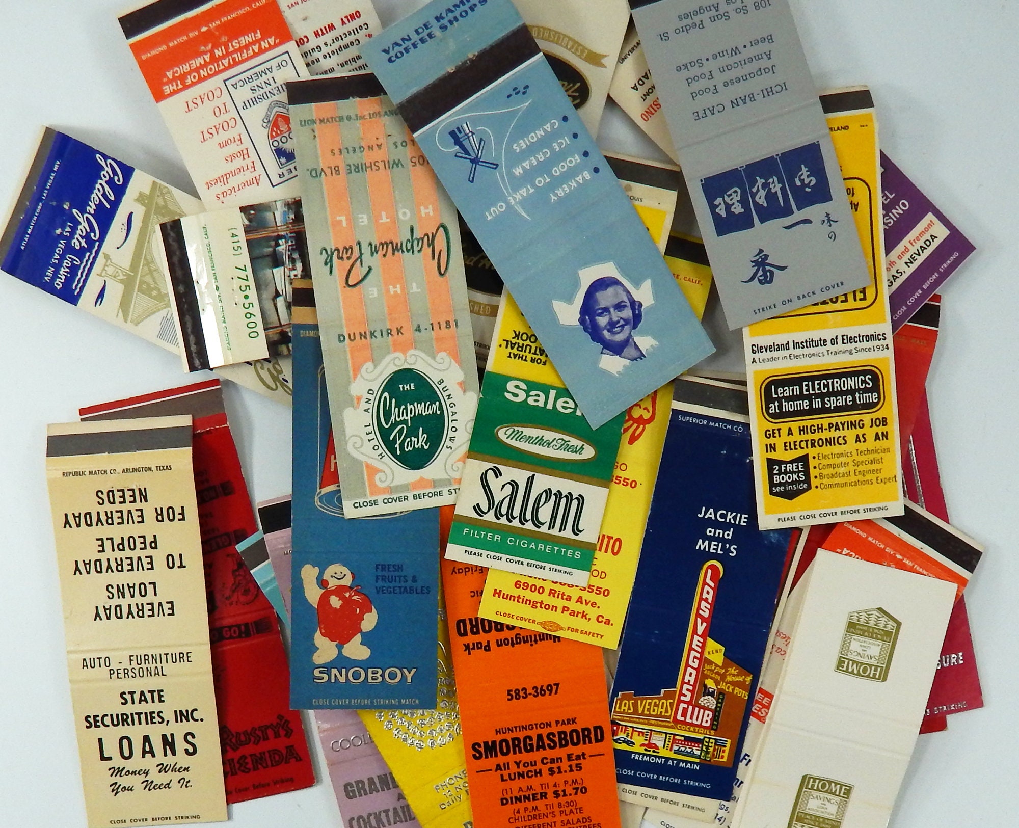 Matchbook Covers Lot of 20 Vintage Restaurants, Hotels, Attractions ...
