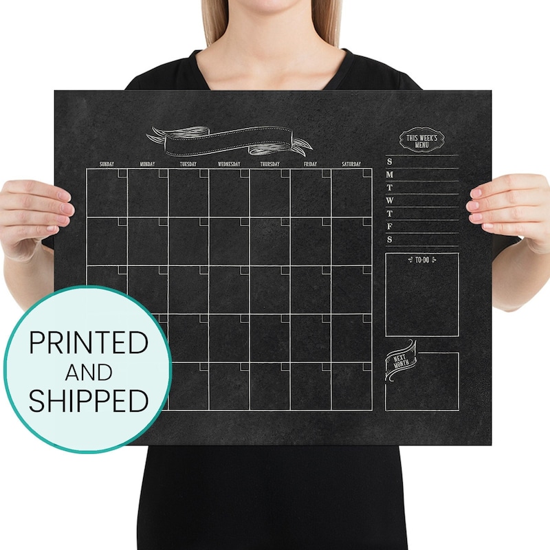 Chalkboard Calendar - Etsy