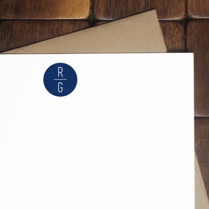 Flat Notecards -- Monogram Circle, Custom Notecards, Personalized ...