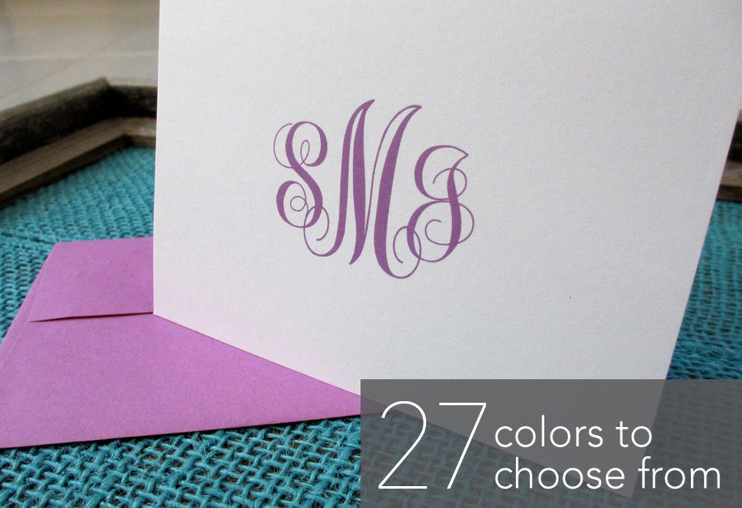 Folded Notecards -- Fancy Monogram, Custom Notecards, Personalized ...