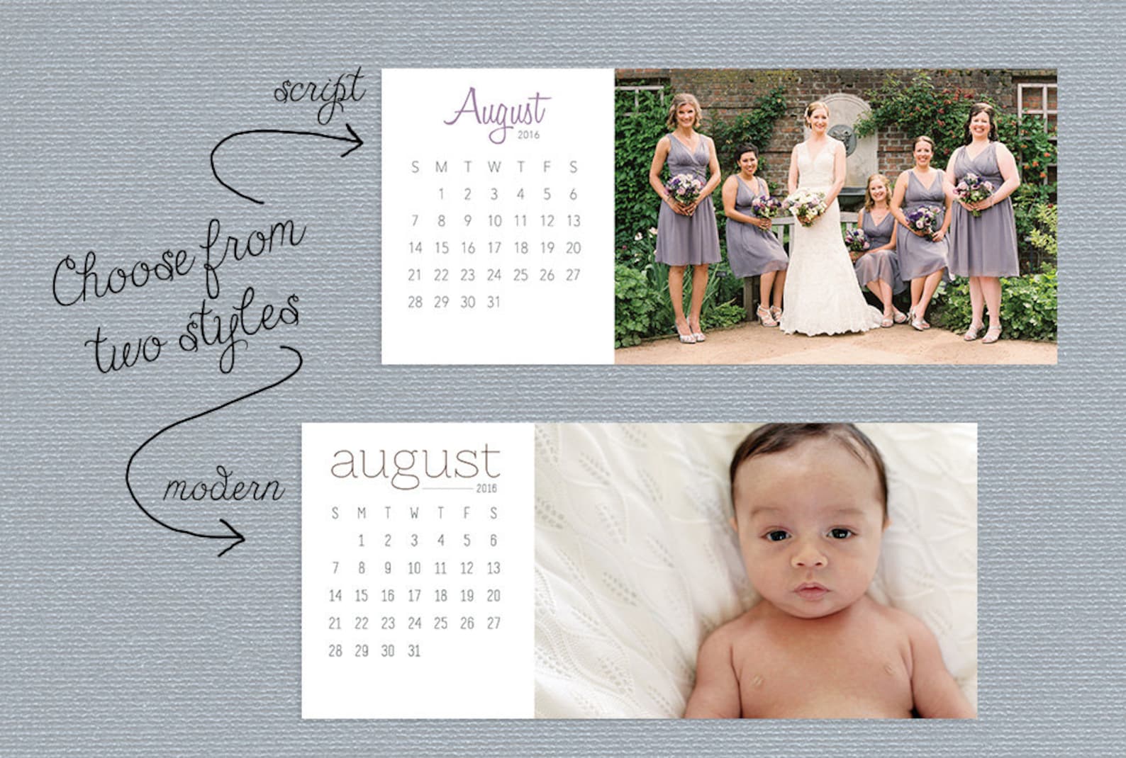 Photo Desk Calendar // Custom Photo Calendar // Calendar With - Etsy