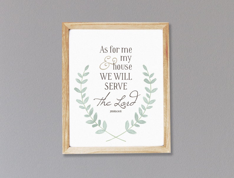 Joshua 24:15 Printable File As for Me and My House We Will | Etsy
