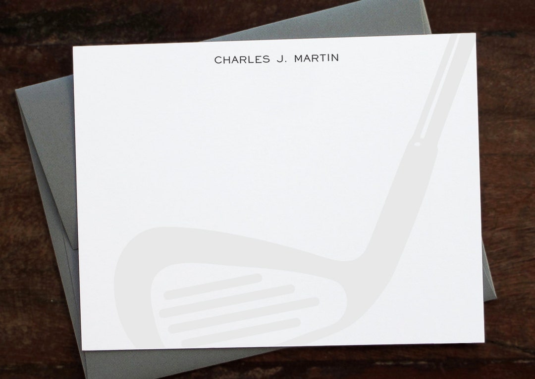 Flat Notecards -- Golf Club Watermark, Custom Notecards, Personalized ...