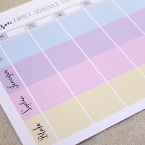 Custom Family Weekly Schedule Notepad // Organizational Pad // - Etsy