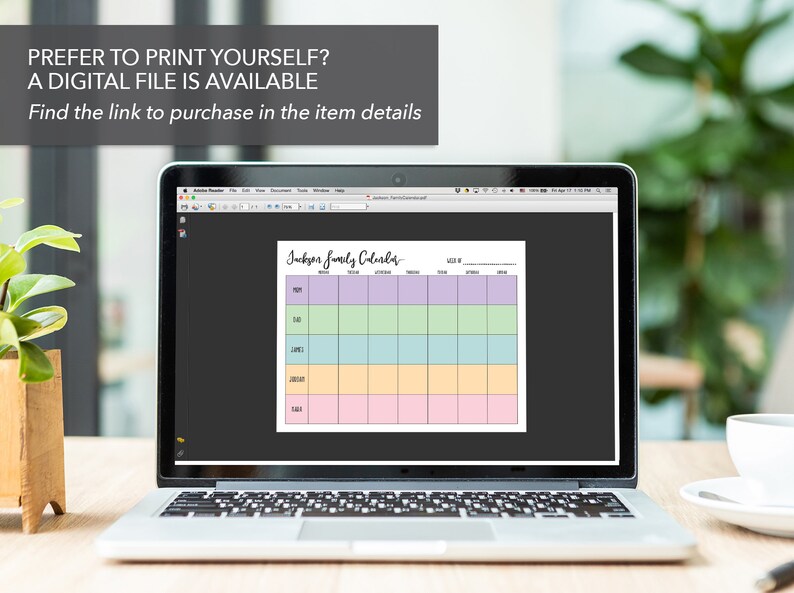 Custom Family Weekly Calendar Notepad Family Schedule Weekly | Etsy