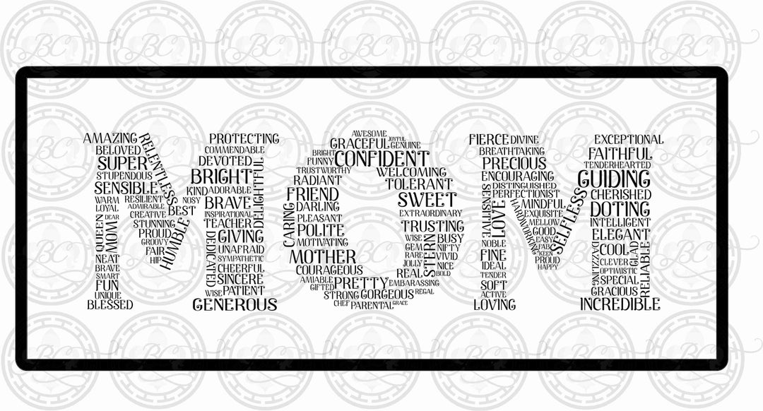 Mom Adjectives PNG/ Mom Adjectives JPG/ Mom Adjectives SVG/ Mom ...