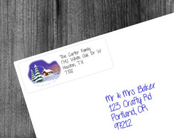 Winter Scene Labels | Etsy