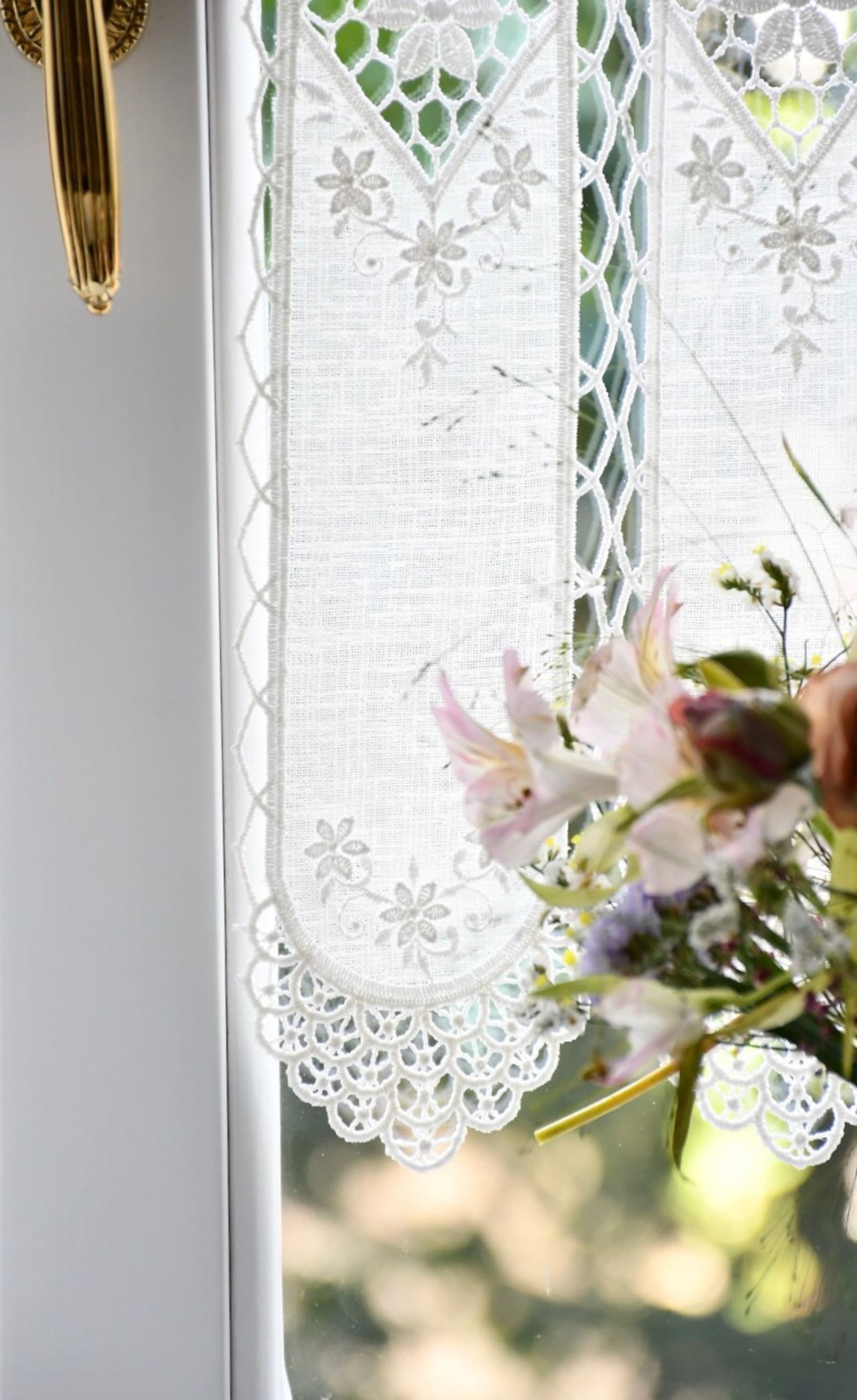 “lucy” Embroidered Glass Curtains - Etsy