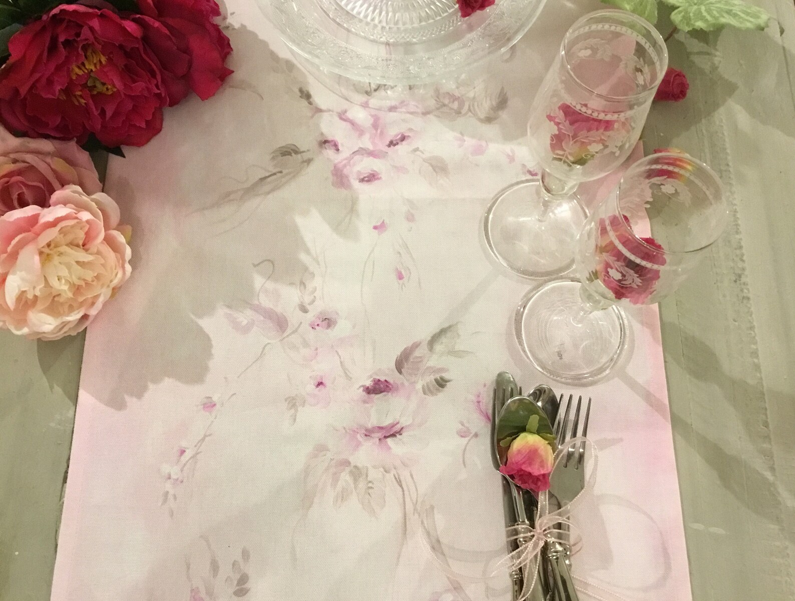 Hand-painted Rose Runners - Etsy