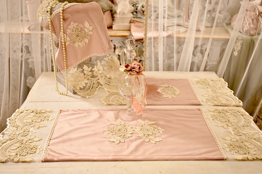 Wonderful Trio of Mini Pink Velvet and “claire” Lace Doilies - Etsy