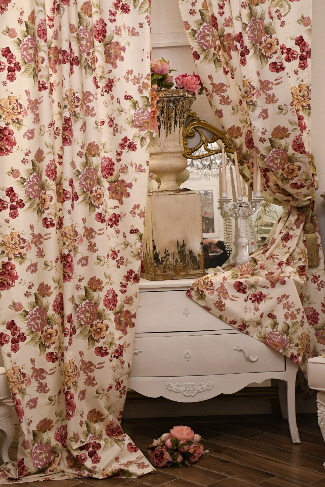 Flower chic flower curtains | Etsy