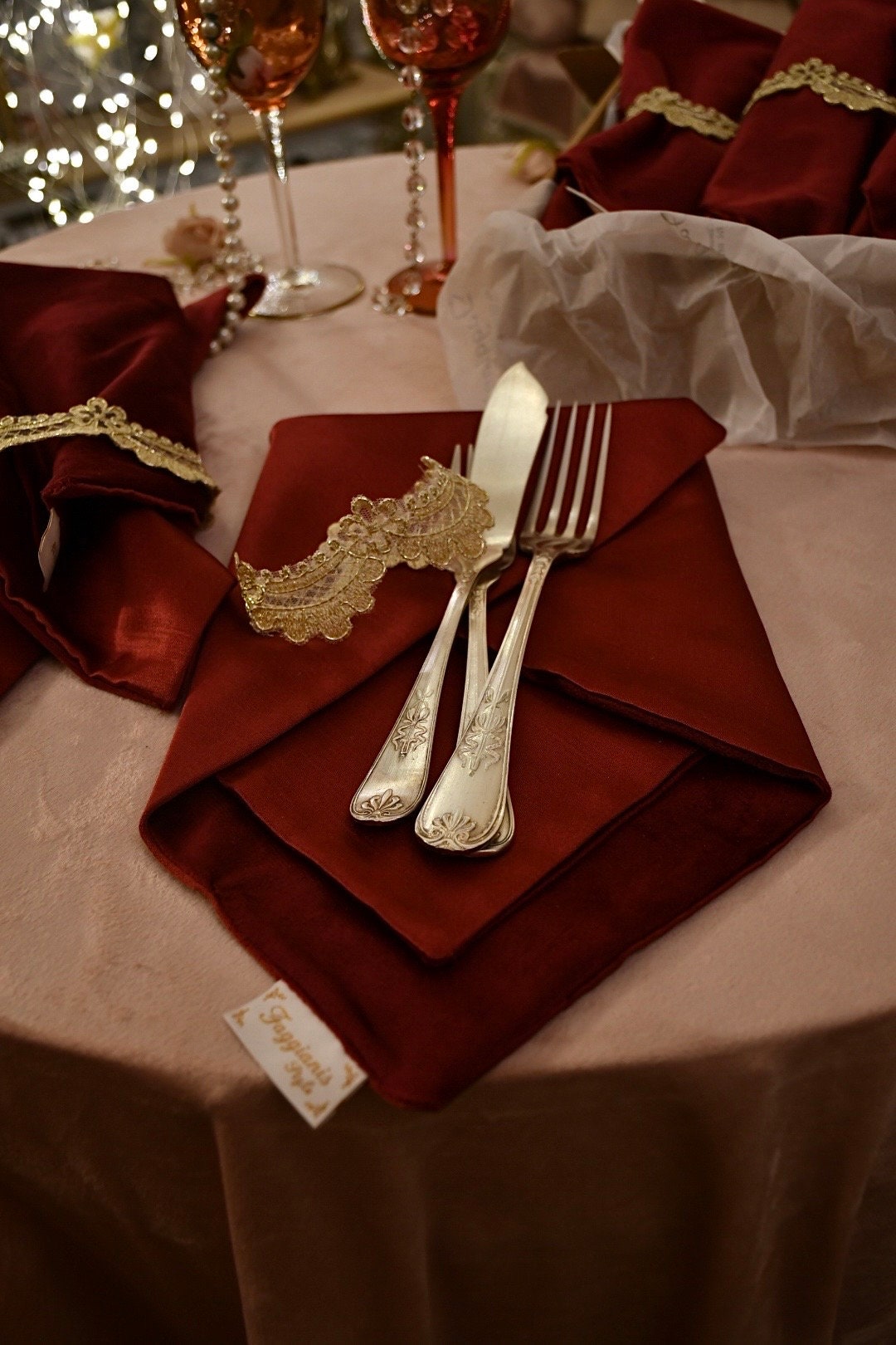 Set of 6 Luxury Burgundy Velvet and Satin Napkins - Etsy