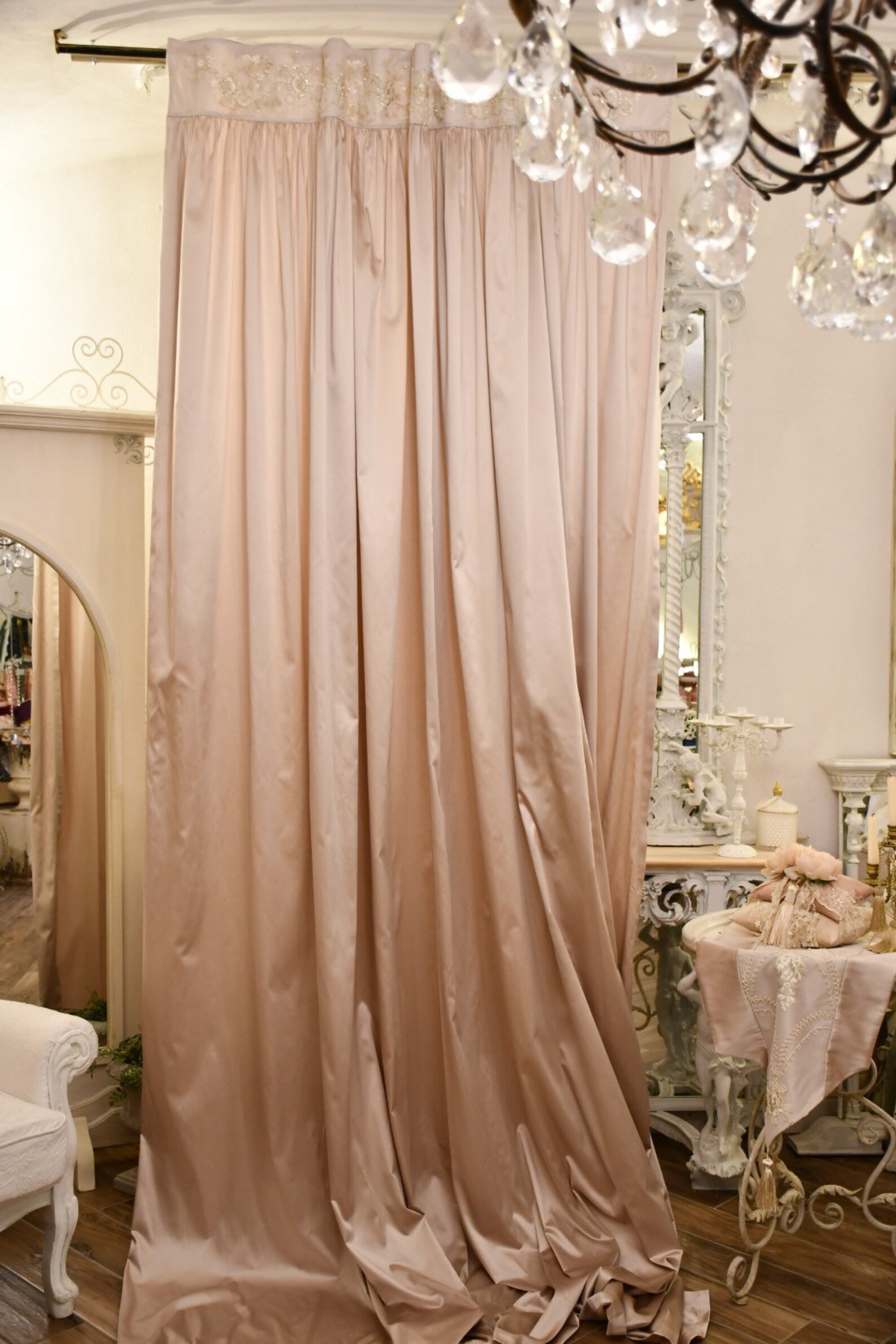 Precious Satin Curtain in Precious Renaissance Silk “vittoria” Pink - Etsy
