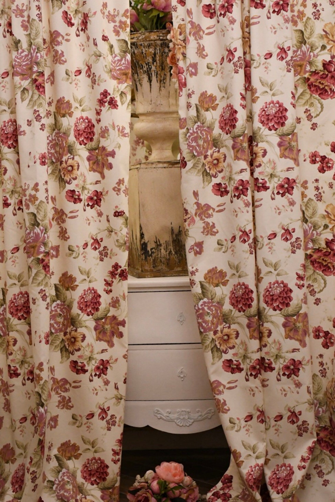 Flower chic flower curtains | Etsy