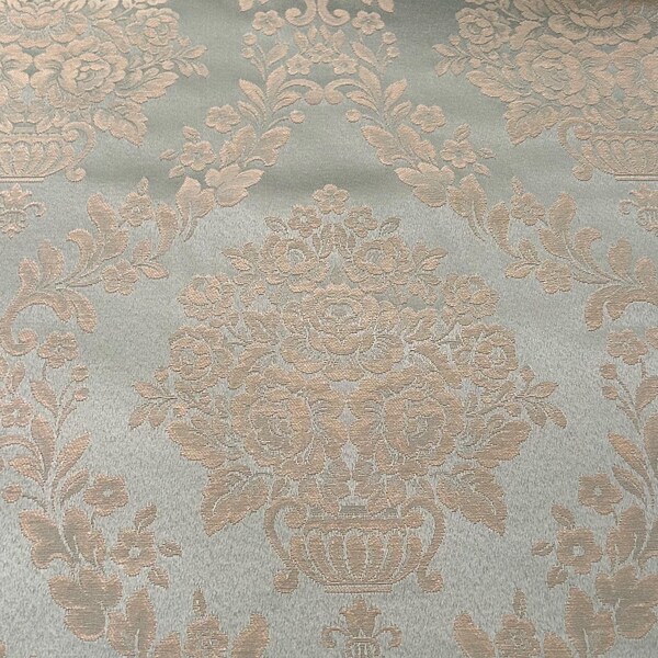 Blue Damask Fabric - Etsy