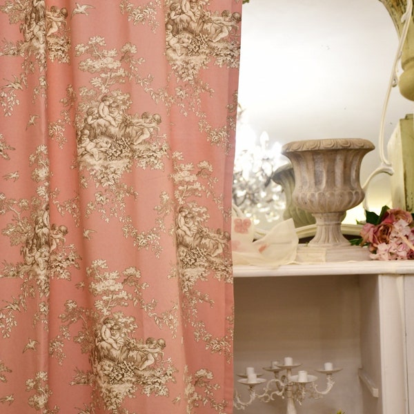 Pink Toile Curtains - Etsy