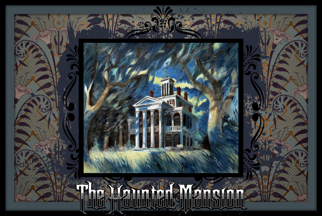 The Haunted Mansion "mansion CONCEPT Art" A Night at the Mansion 18" X ...