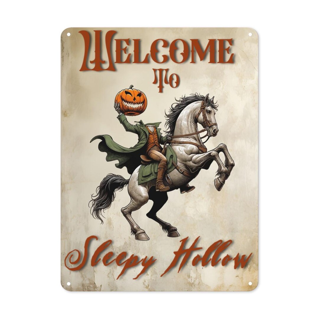 Welcome to Sleepy Hallow - Tin Sign - Etsy