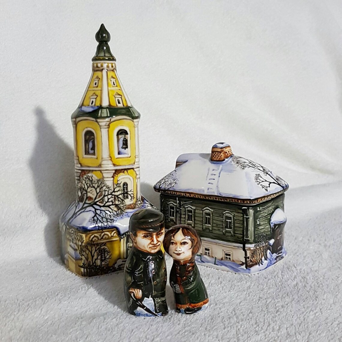 Porcelain Church Handmade Hand Painted Bell Tower Collection the City ...