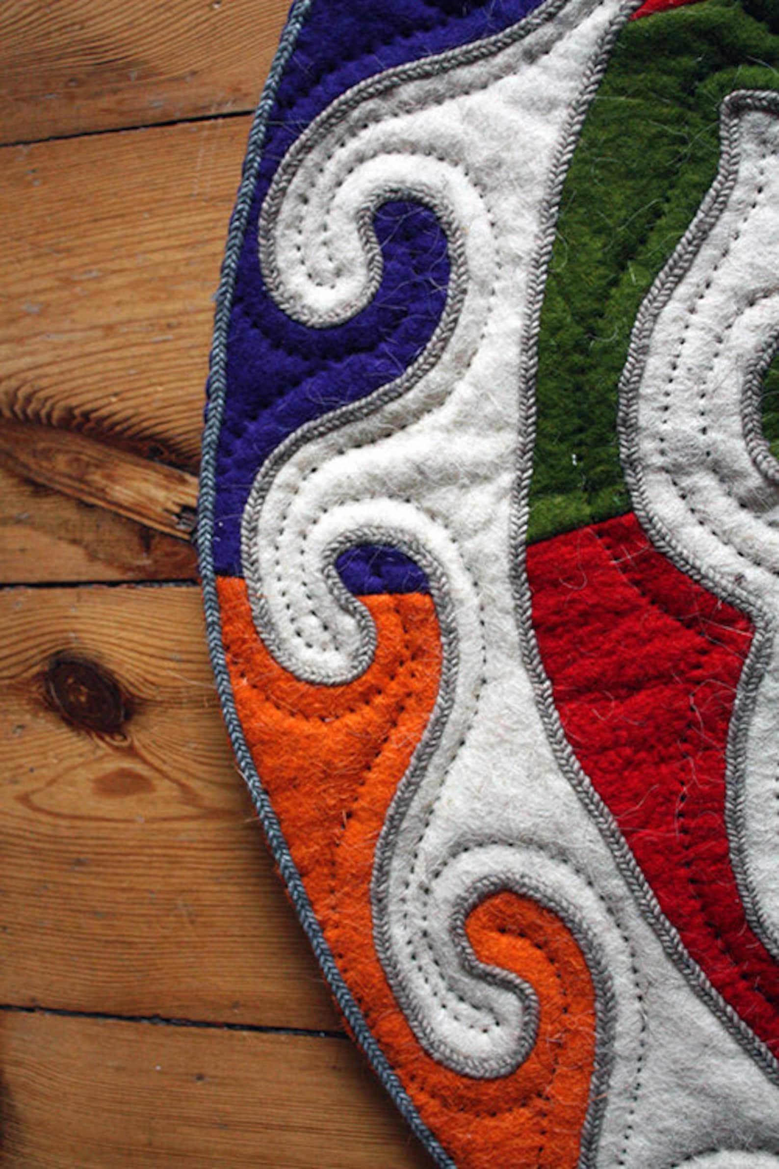 Dobo Kum Shyrdak Felt Rug / 85 Cm Diameter - Etsy