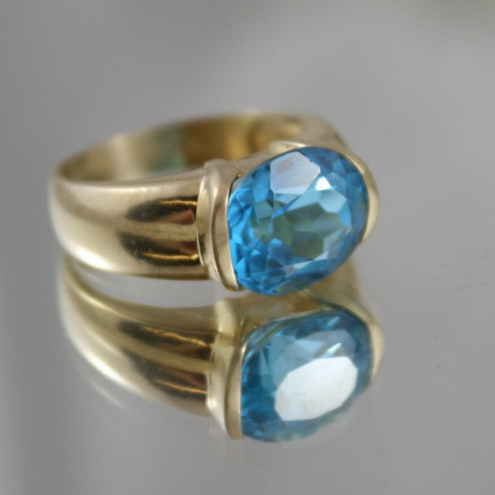 Vintage Solid 14k 575 Gold Ringhuge 5 Carat Natural Blue - Etsy