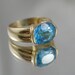 Vintage Solid 14k 575 Gold Ring,huge 5 Carat Natural Blue Topaz Dress ...