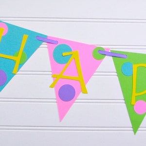 Polka Dot Banner, Happy Birthday Banner, Bright Party Banner, Polka Dot ...