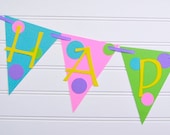 Polka dot banner happy birthday banner bright party banner | Etsy