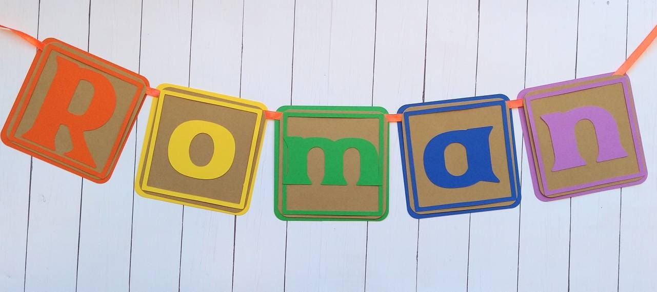 Abc's Blocks Birthday Banner ABC and 123's Birthday | Etsy