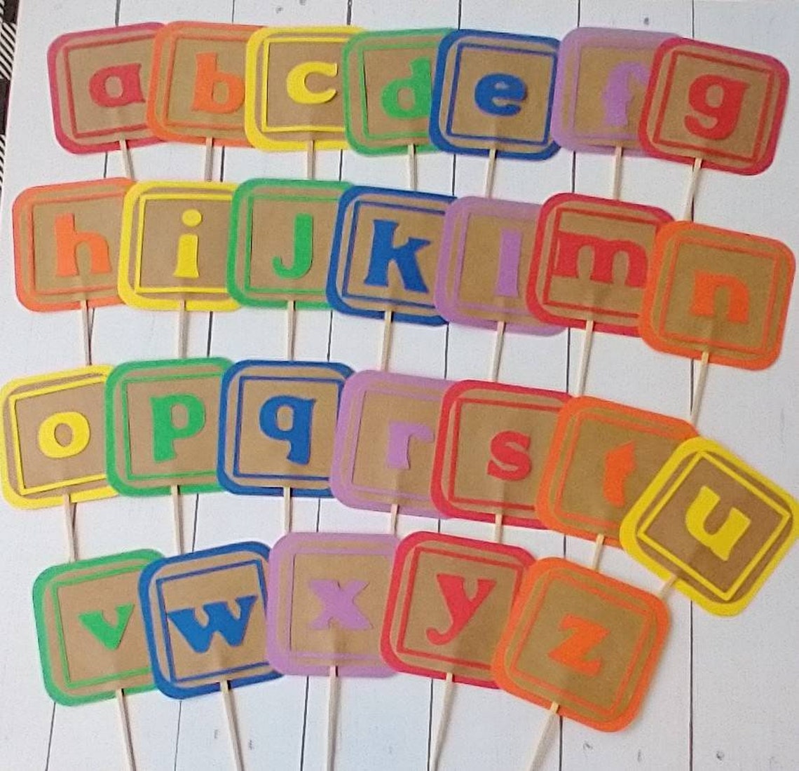Alphabet Blocks Cake Toppers Abc's Blocks Birthday ABC - Etsy