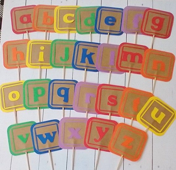 alphabet blocks cake toppers, ABC's blocks birthday, ABC 123's birthday ...