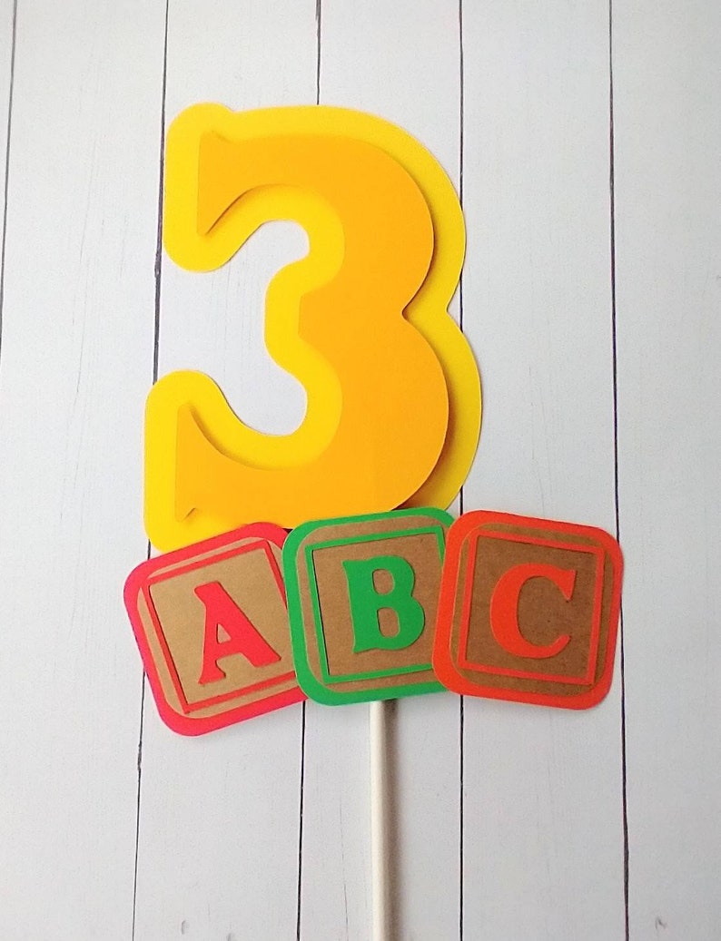 Age Topper in ABC Blocks Theme Smash Cake Topper 1st - Etsy