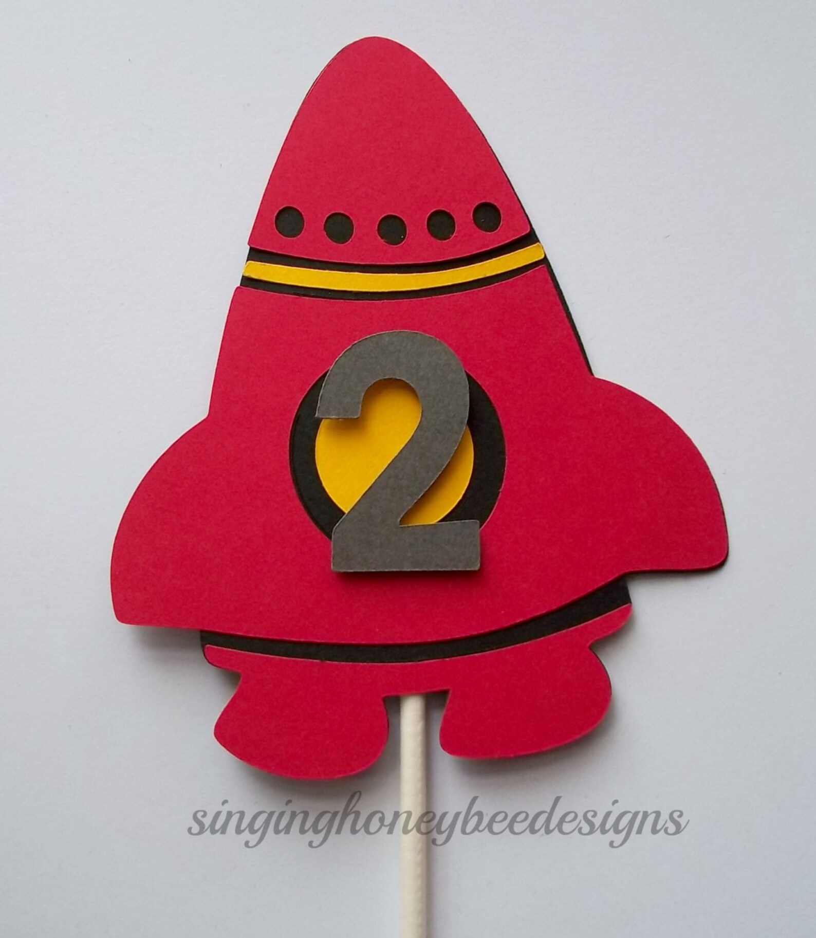 Blast off Birthday Spaceship Topper Rocket Ship Topper - Etsy